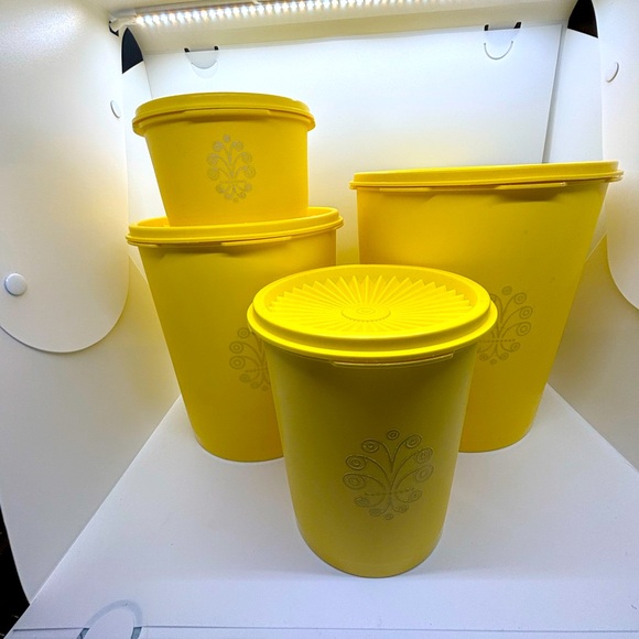 Tupperware | Kitchen | Vintage Tupperware Yellow Canisters | Poshmark
